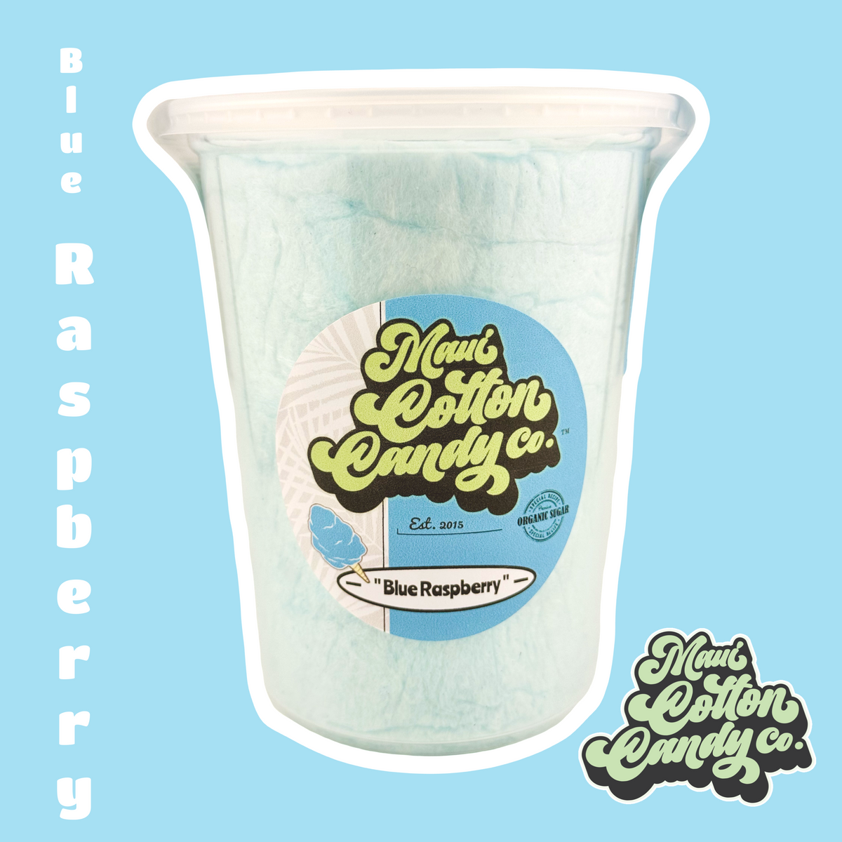 Blue Raspberry Cotton Candy | 100% Organic Cane Sugar – Maui Cotton ...