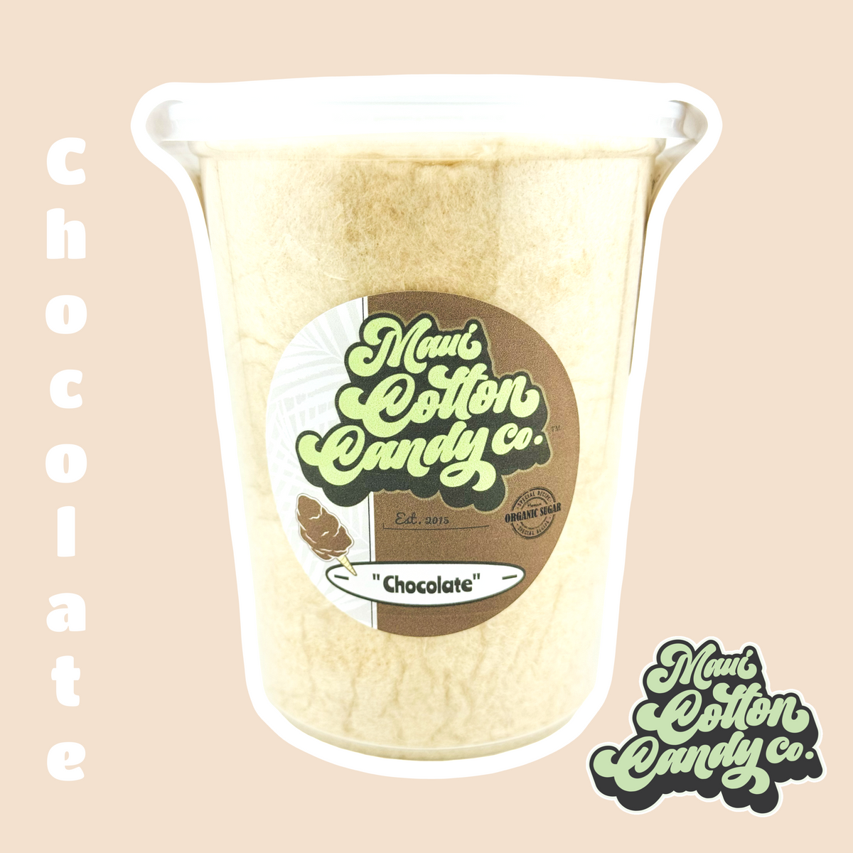 Chocolate Cotton Candy | 100% Organic Cane Sugar – Maui Cotton Candy Co.
