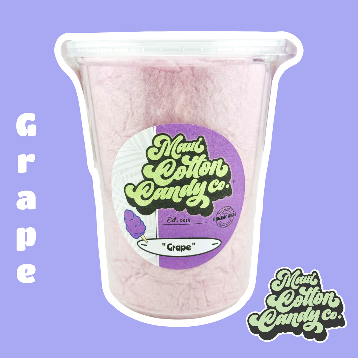 Grape Cotton Candy - 100% Organic Cane Sugar – Maui Cotton Candy Co.
